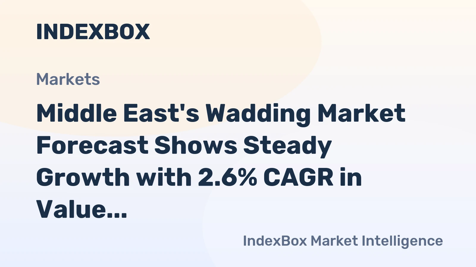 Middle East's Wadding Market Forecast Shows Steady Growth with 2.6% CAGR in Value