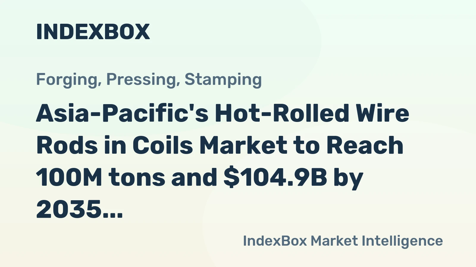 Asia-Pacific's Hot-Rolled Wire Rods in Coils Market to Reach 100M tons and $104.9B by 2035