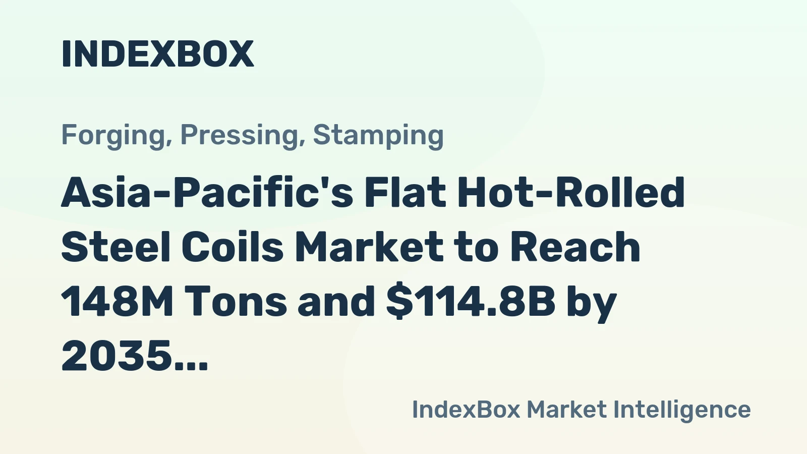 Asia-Pacific's Flat Hot-Rolled Steel Coils Market to Reach 148M Tons and $114.8B by 2035
