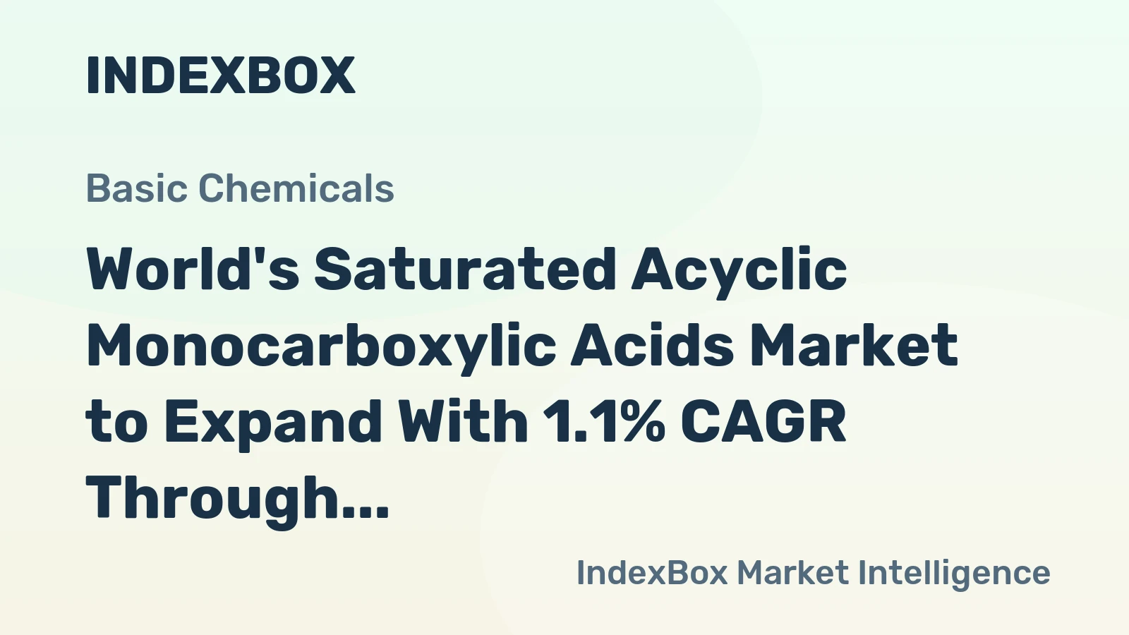 World's Saturated Acyclic Monocarboxylic Acids Market to Expand With 1.1% CAGR Through 2035