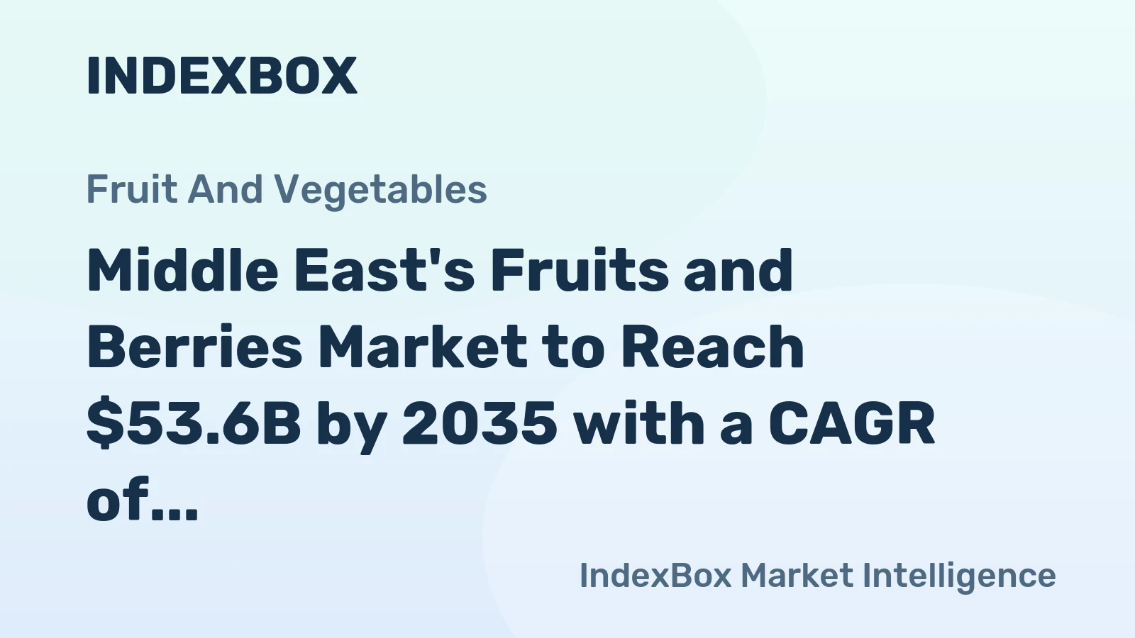 Middle East's Fruits and Berries Market to Reach $53.6B by 2035 with a CAGR of +1.2%