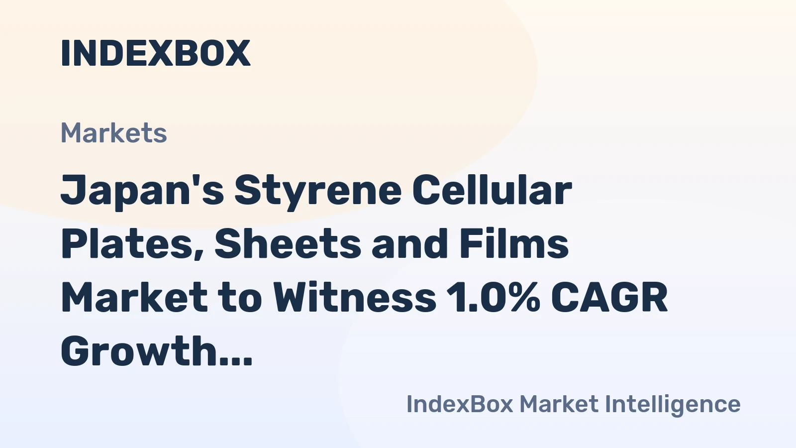 Japan's Styrene Cellular Plates, Sheets and Films Market to Witness 1.0% CAGR Growth from 2024 to 2035