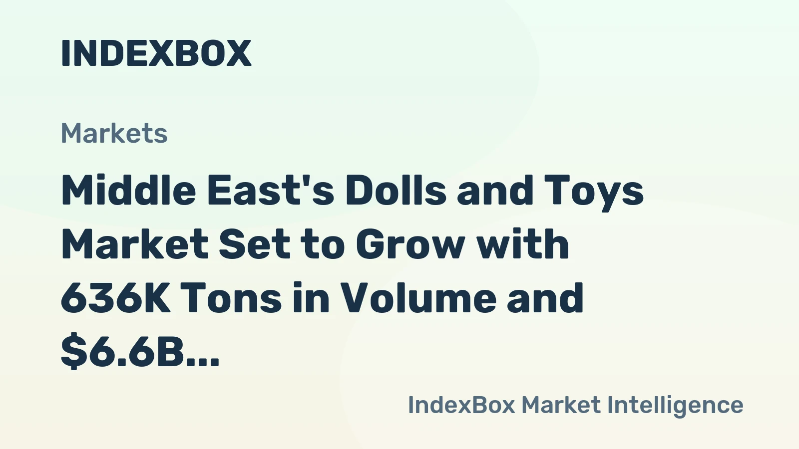 Middle East's Dolls and Toys Market Set to Grow with 636K Tons in Volume and $6.6B in Value by 2035