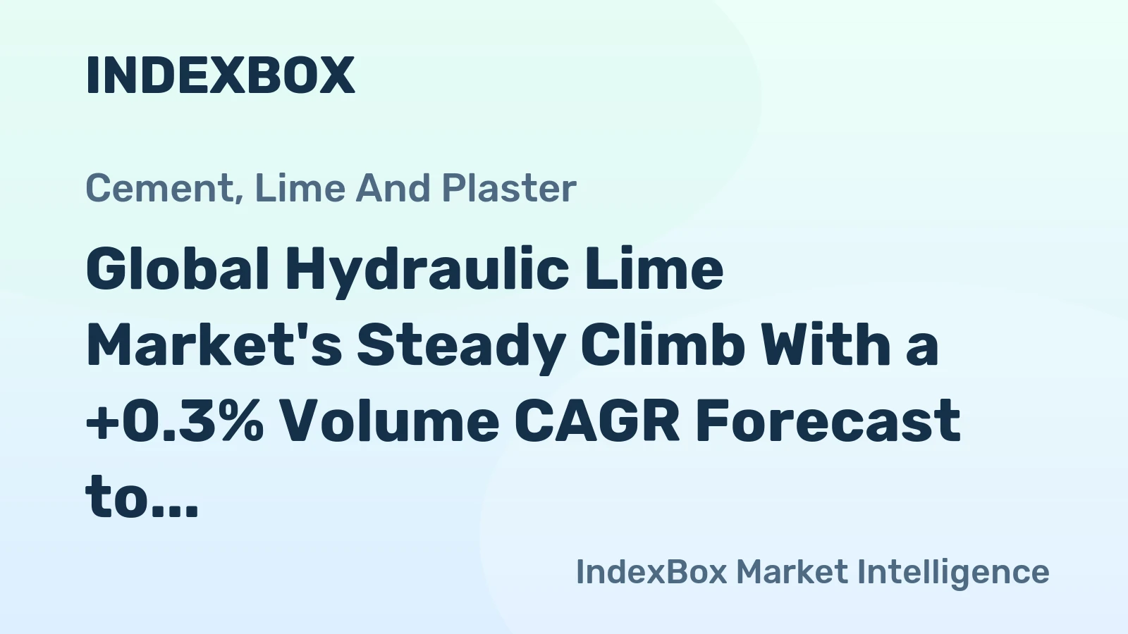 Global Hydraulic Lime Market's Steady Climb With a +0.3% Volume CAGR Forecast to 2035