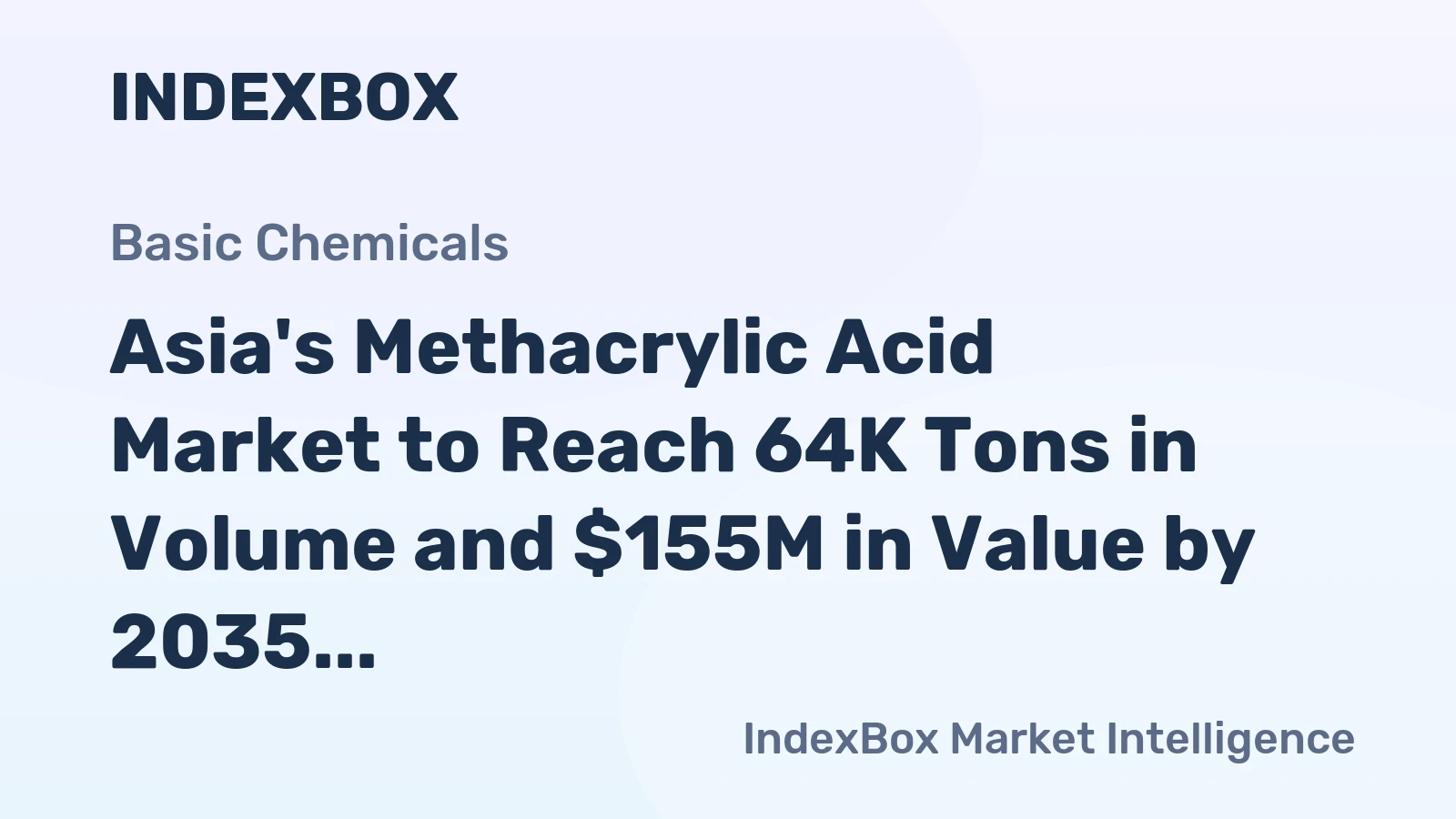 Asia's Methacrylic Acid Market to Reach 64K Tons in Volume and $155M in Value by 2035