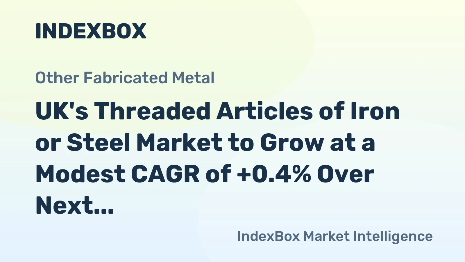 UK's Threaded Articles of Iron or Steel Market to Grow at a Modest CAGR of +0.4% Over Next Decade