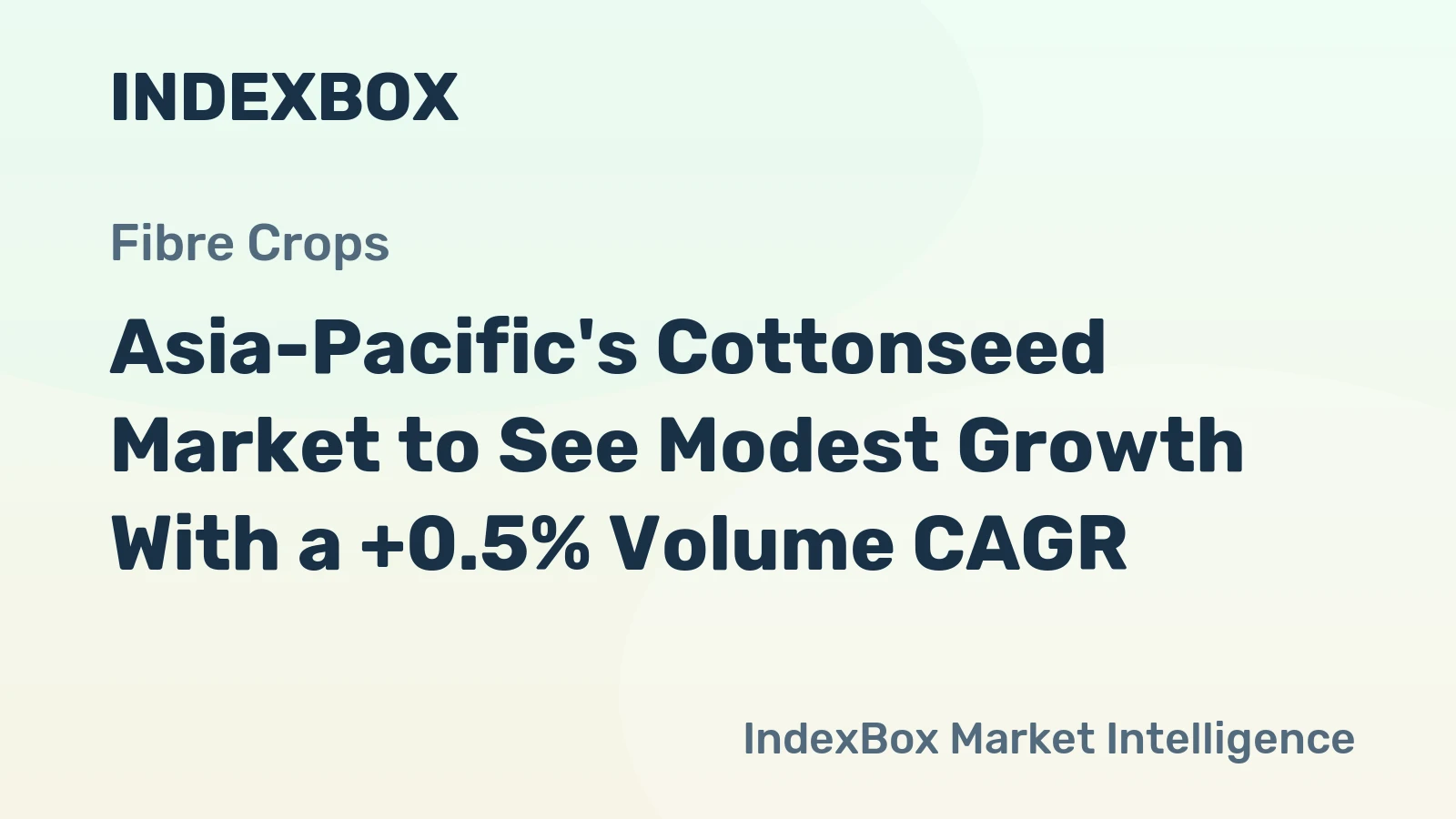 Asia-Pacific's Cottonseed Market to See Modest Growth With a +0.5% Volume CAGR