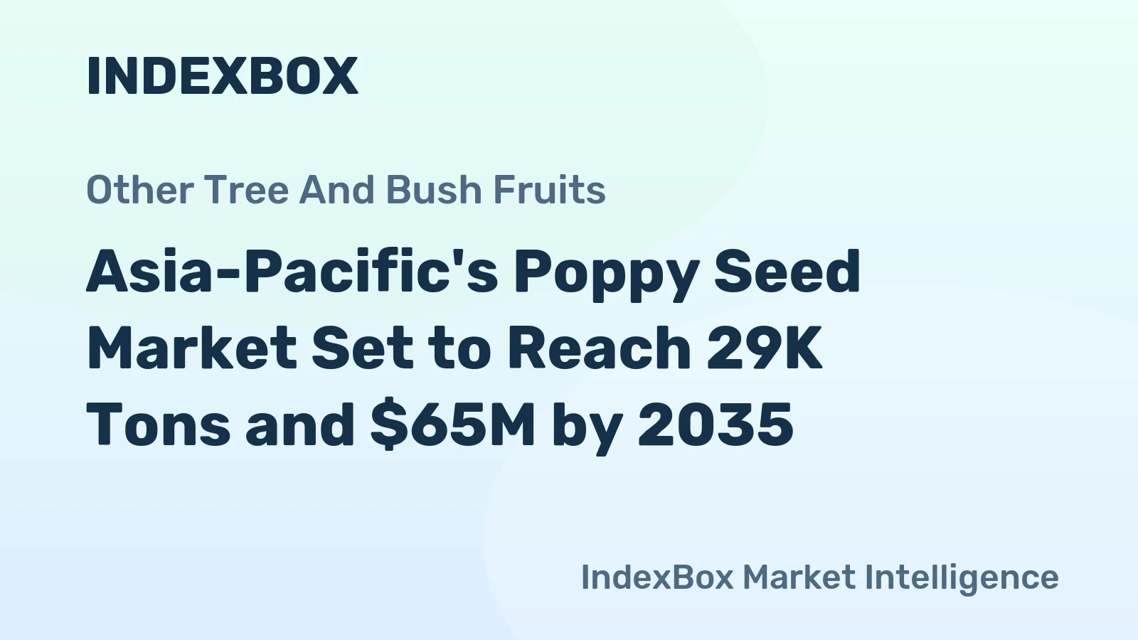 Asia-Pacific's Poppy Seed Market Set to Reach 29K Tons and $65M by 2035