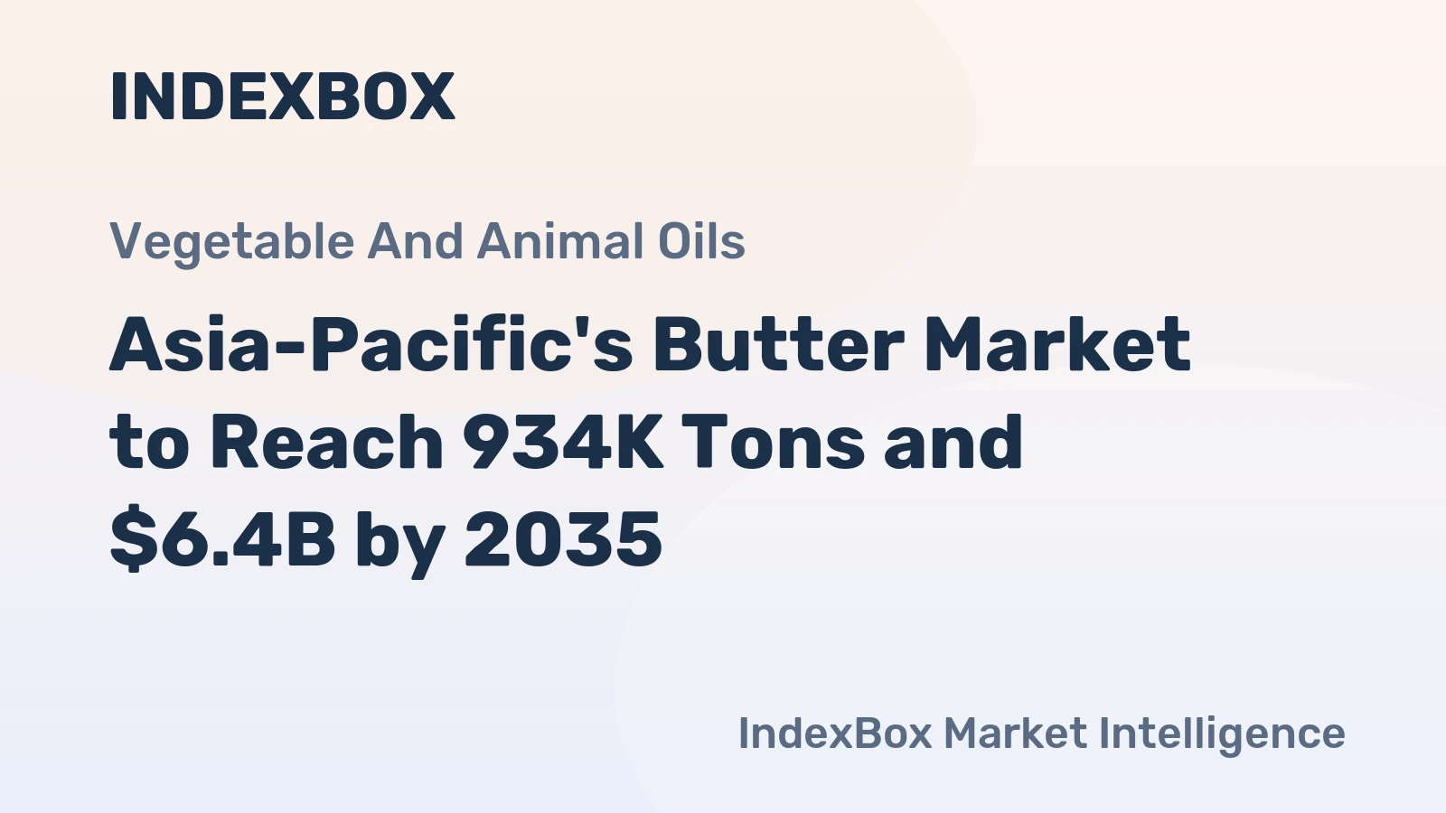Asia-Pacific's Butter Market to Reach 934K Tons and $6.4B by 2035
