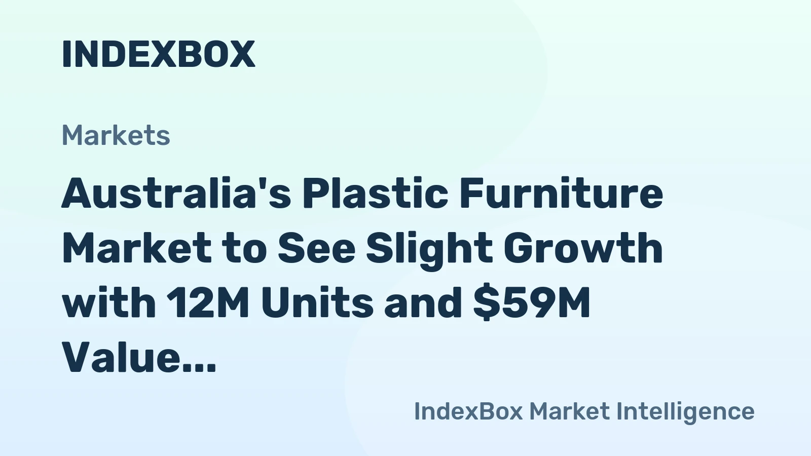 Australia's Plastic Furniture Market to See Slight Growth with 12M Units and $59M Value by 2035