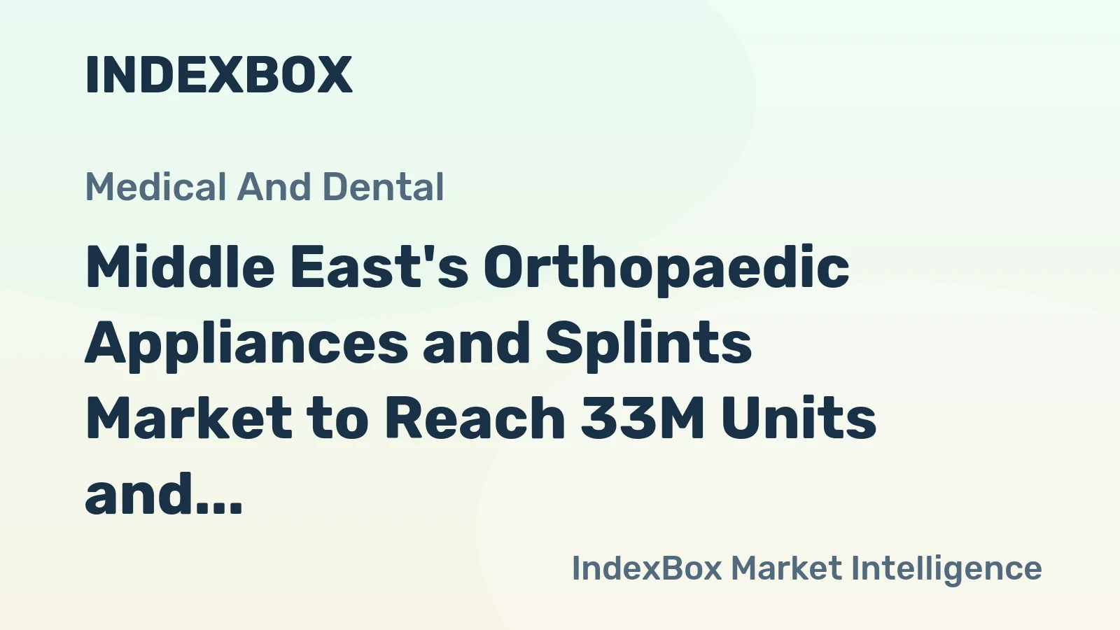 Middle East's Orthopaedic Appliances and Splints Market to Reach 33M Units and $4.4B by 2035