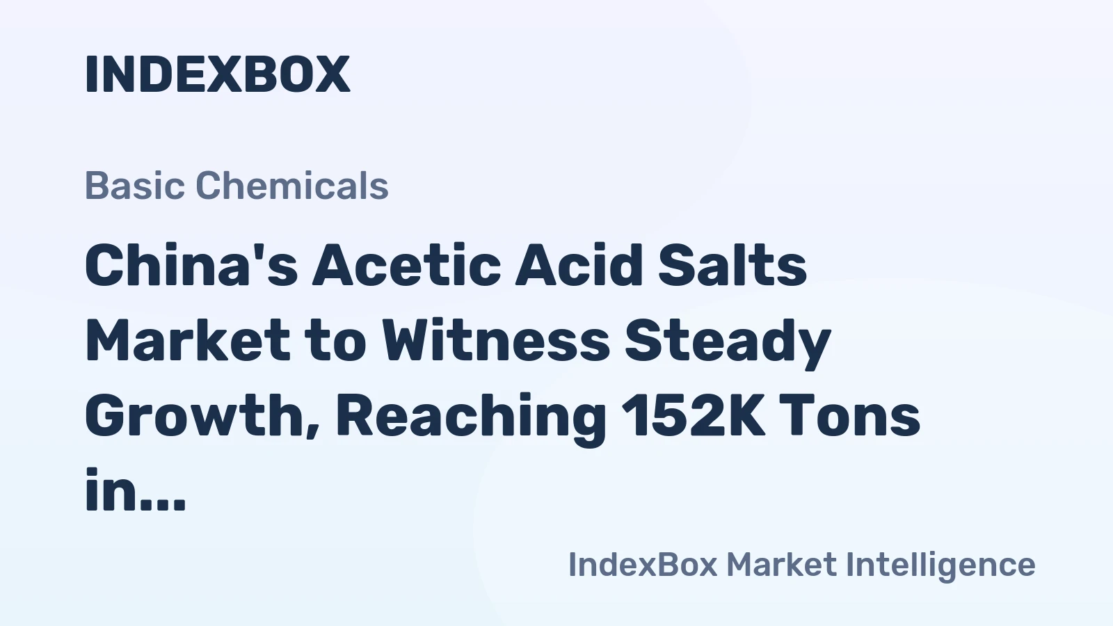 China's Acetic Acid Salts Market to Witness Steady Growth, Reaching 152K Tons in Volume and $226M in Value by 2035