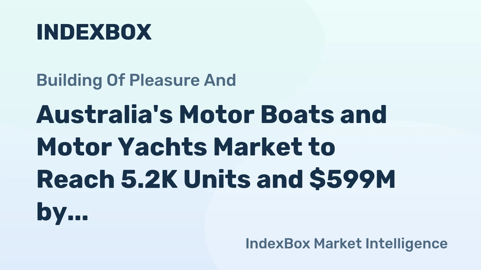 Australia's Motor Boats and Motor Yachts Market to Reach 5.2K Units and $599M by 2035