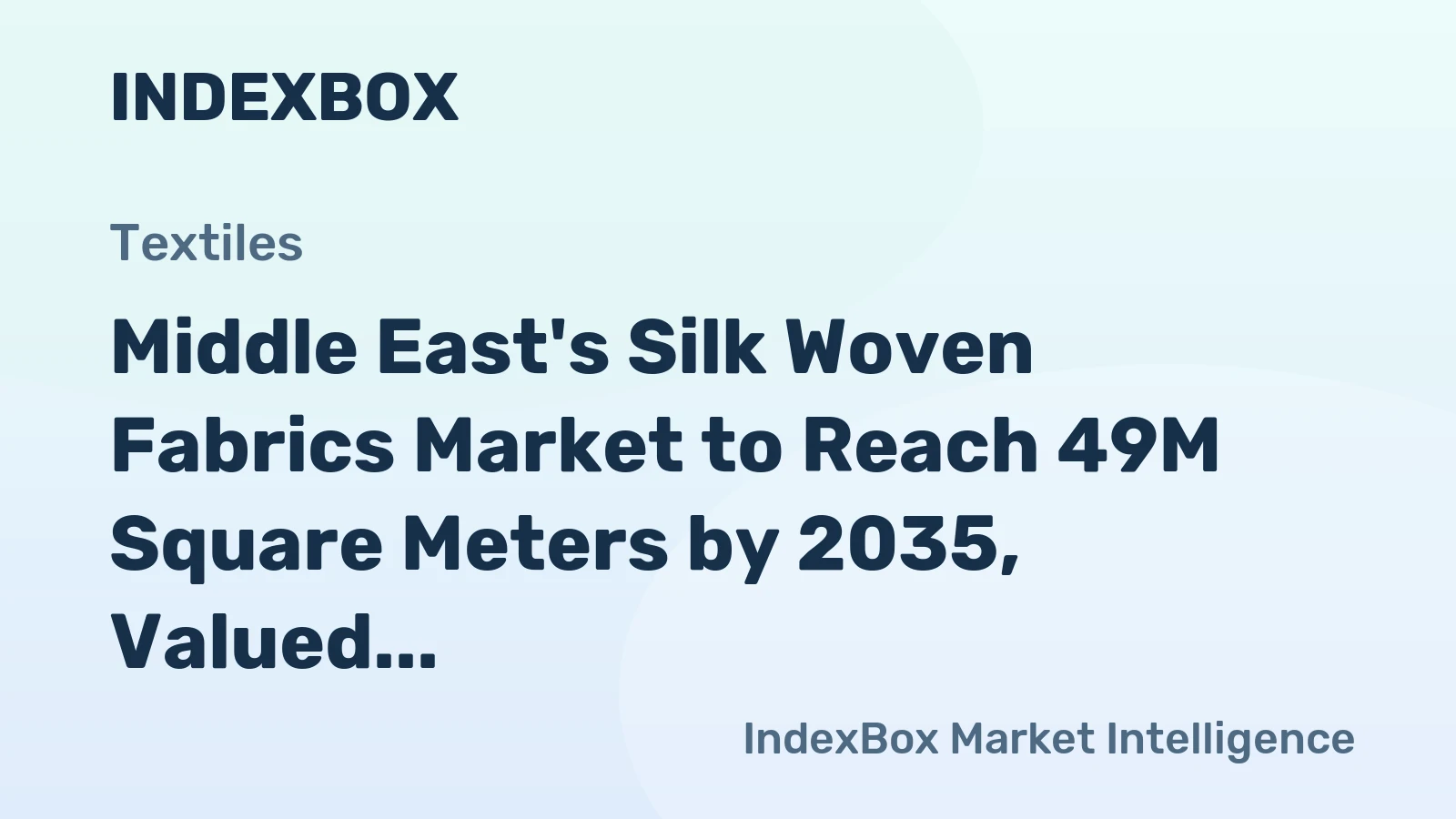 Middle East's Silk Woven Fabrics Market to Reach 49M Square Meters by 2035, Valued at $1.8B