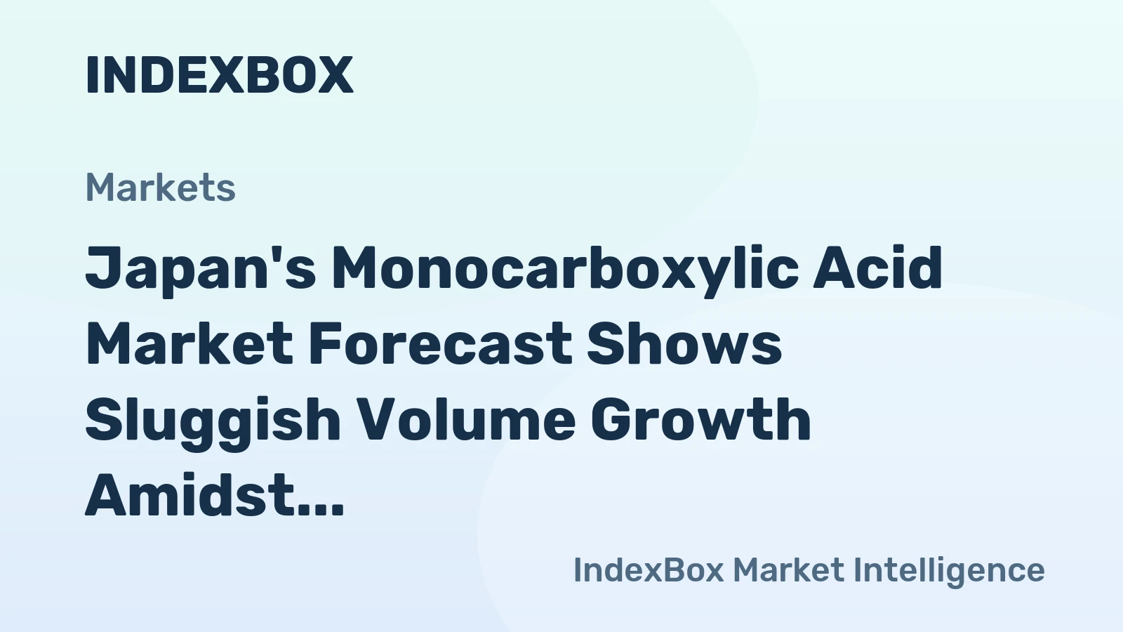 Japan's Monocarboxylic Acid Market Forecast Shows Sluggish Volume Growth Amidst Shifting Trade Dynamics