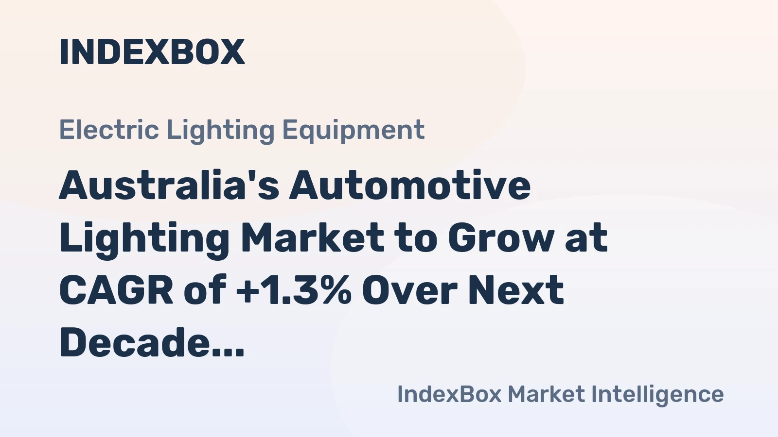 Australia's Automotive Lighting Market to Grow at CAGR of +1.3% Over Next Decade
