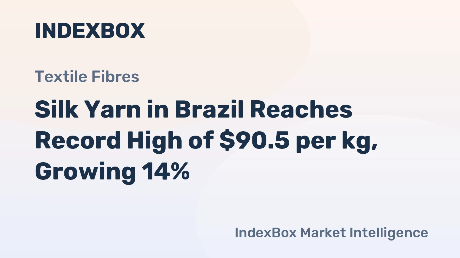 Silk Yarn in Brazil Reaches Record High of $90.5 per kg, Growing 14%
