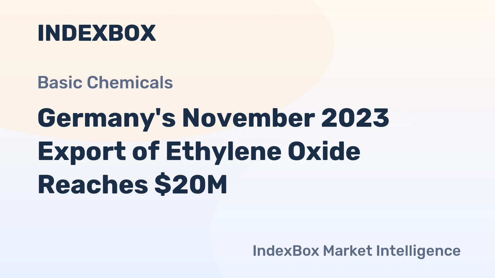 Germany's November 2023 Export of Ethylene Oxide Reaches $20M