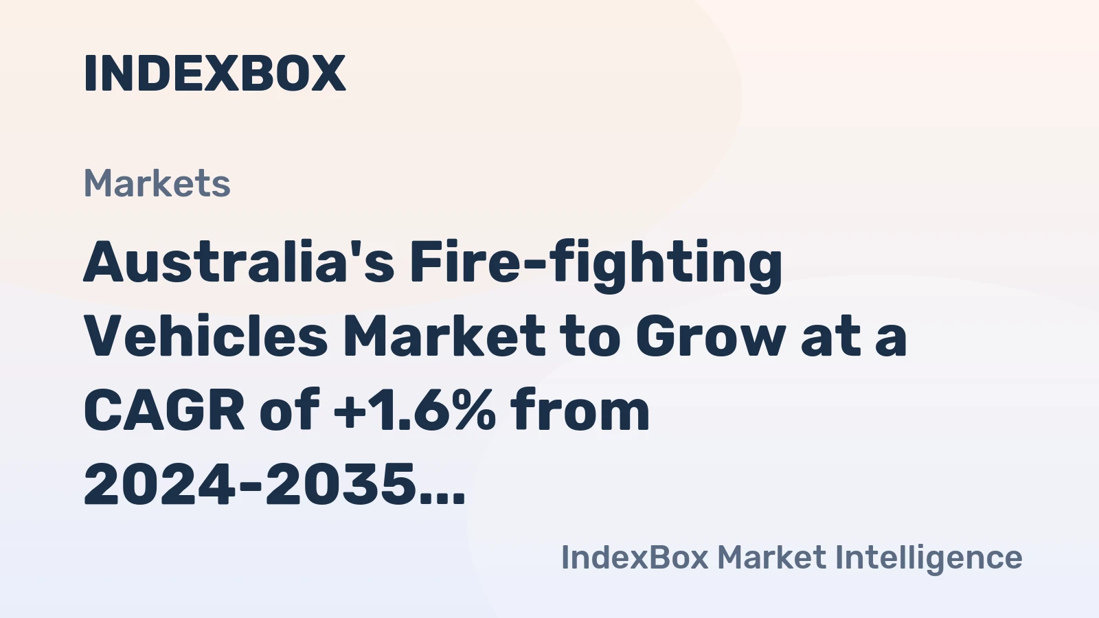 Australia's Fire-fighting Vehicles Market to Grow at a CAGR of +1.6% from 2024-2035