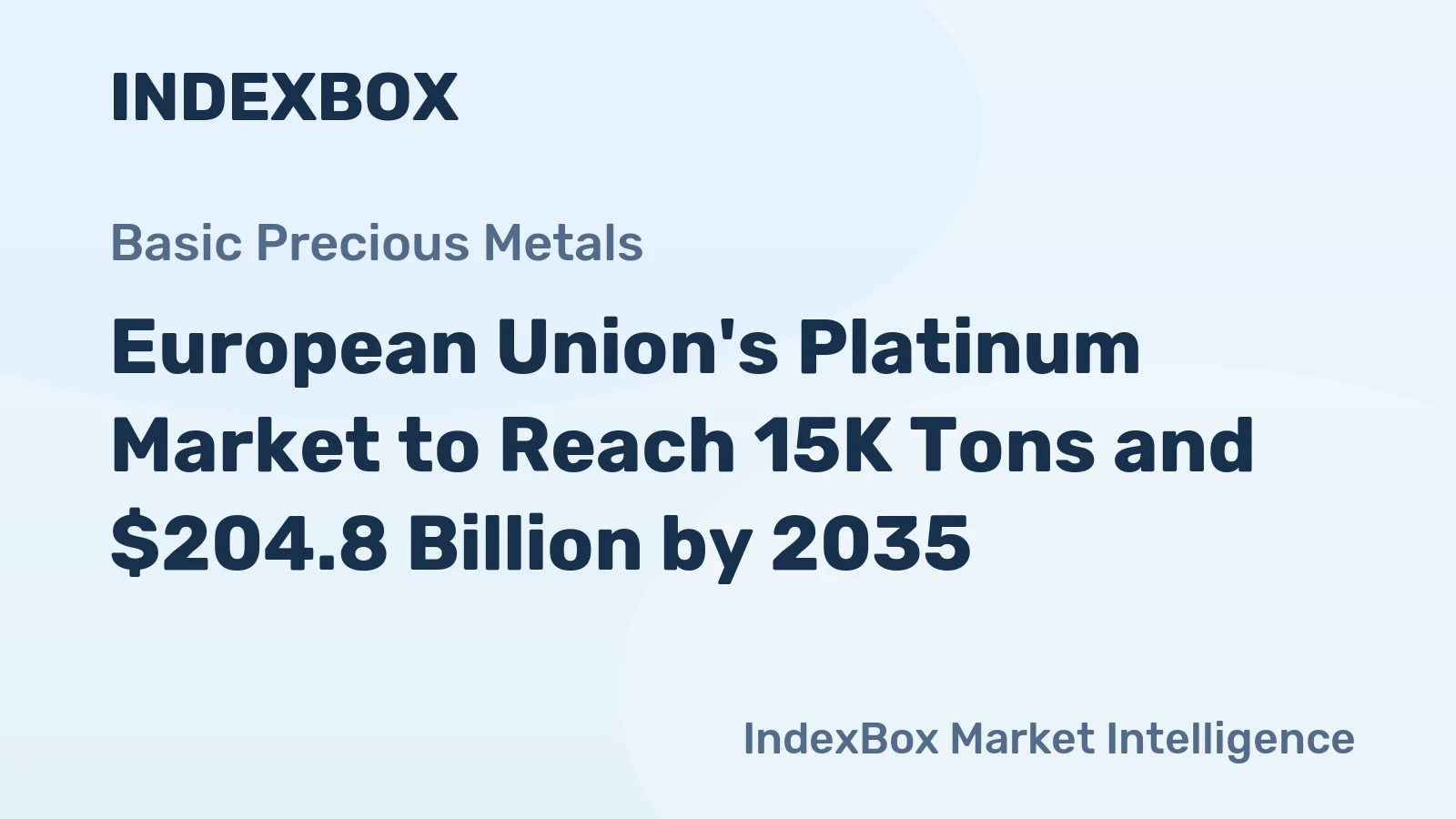 European Union's Platinum Market to Reach 15K Tons and $204.8 Billion by 2035
