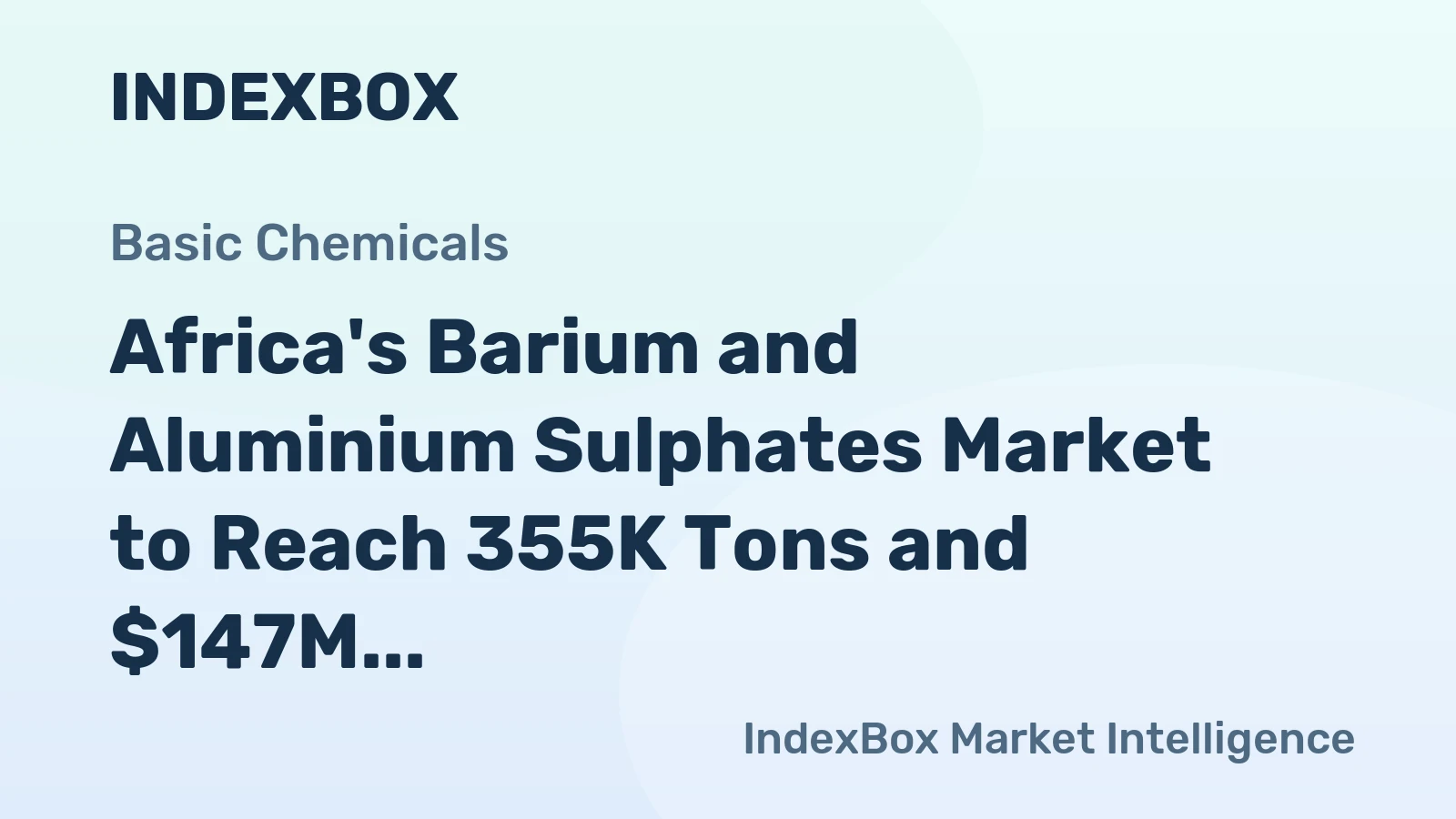 Africa's Barium and Aluminium Sulphates Market to Reach 355K Tons and $147M by 2035