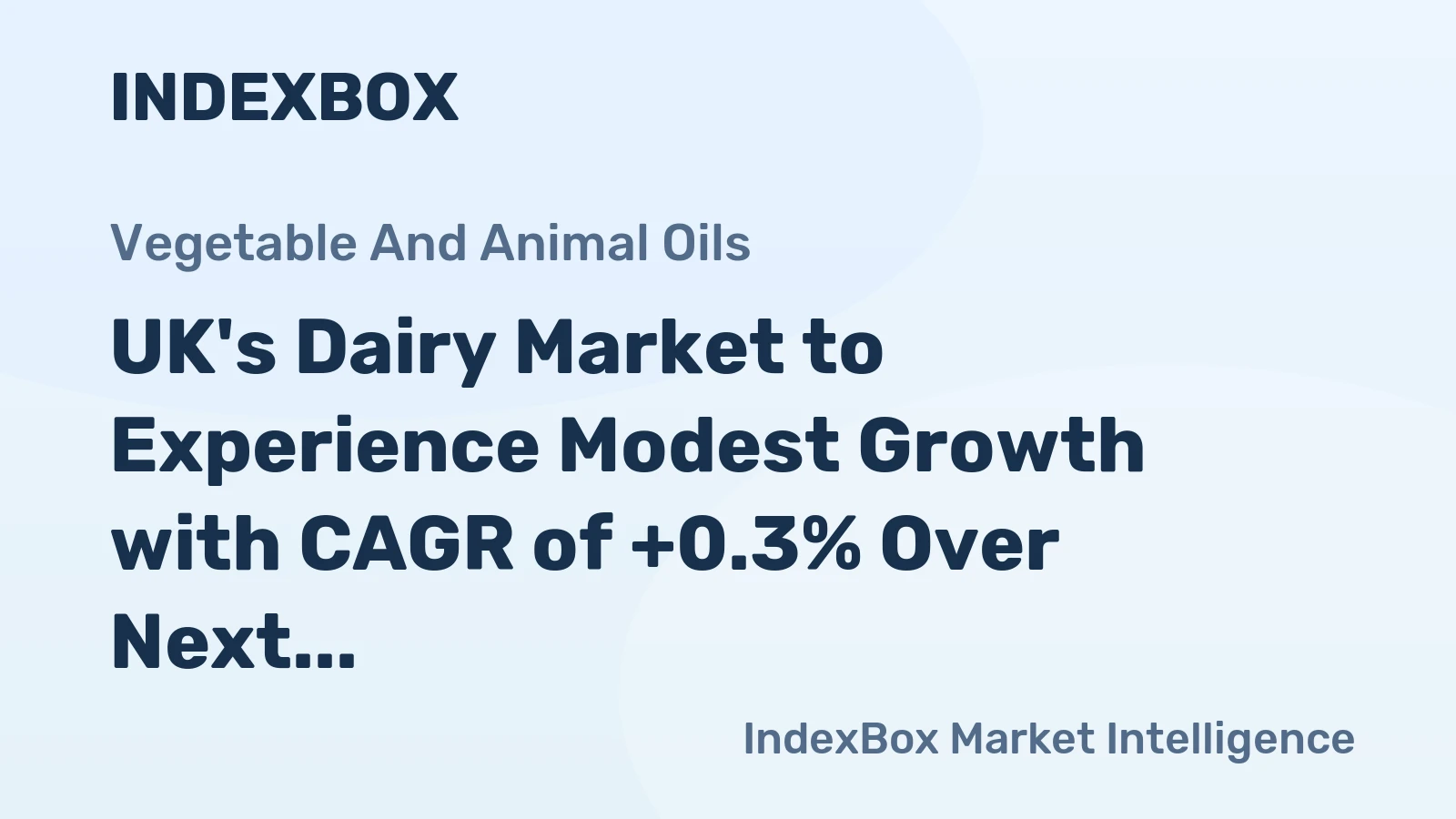 UK's Dairy Market to Experience Modest Growth with CAGR of +0.3% Over Next Decade