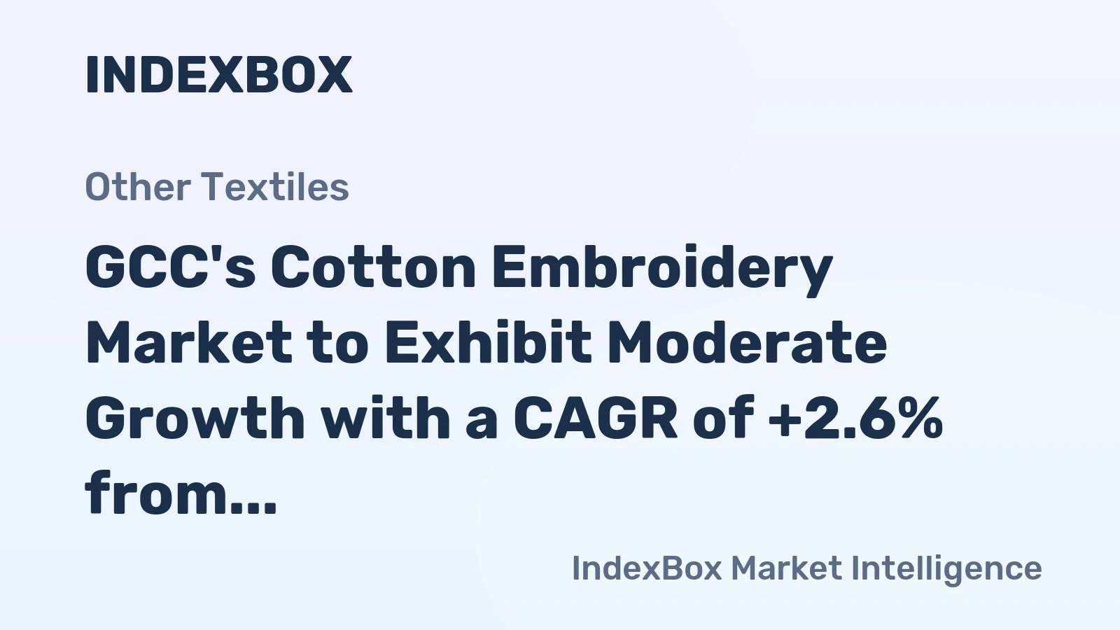 GCC's Cotton Embroidery Market to Exhibit Moderate Growth with a CAGR of +2.6% from 2024 to 2035