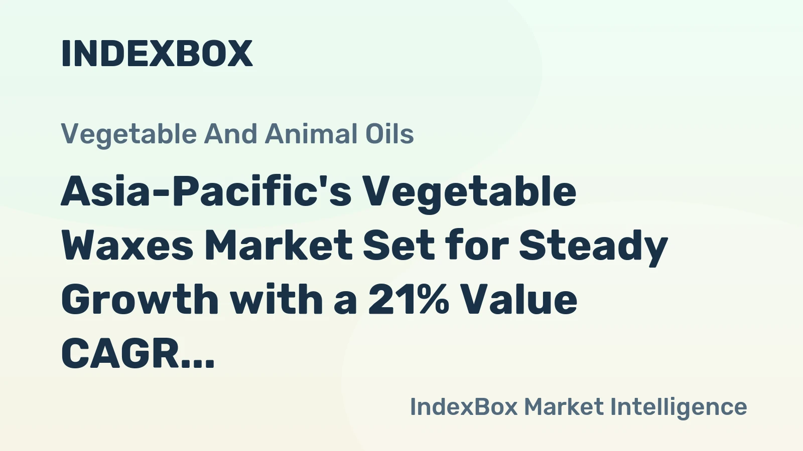 Asia-Pacific's Vegetable Waxes Market Set for Steady Growth with a 21% Value CAGR Through 2035