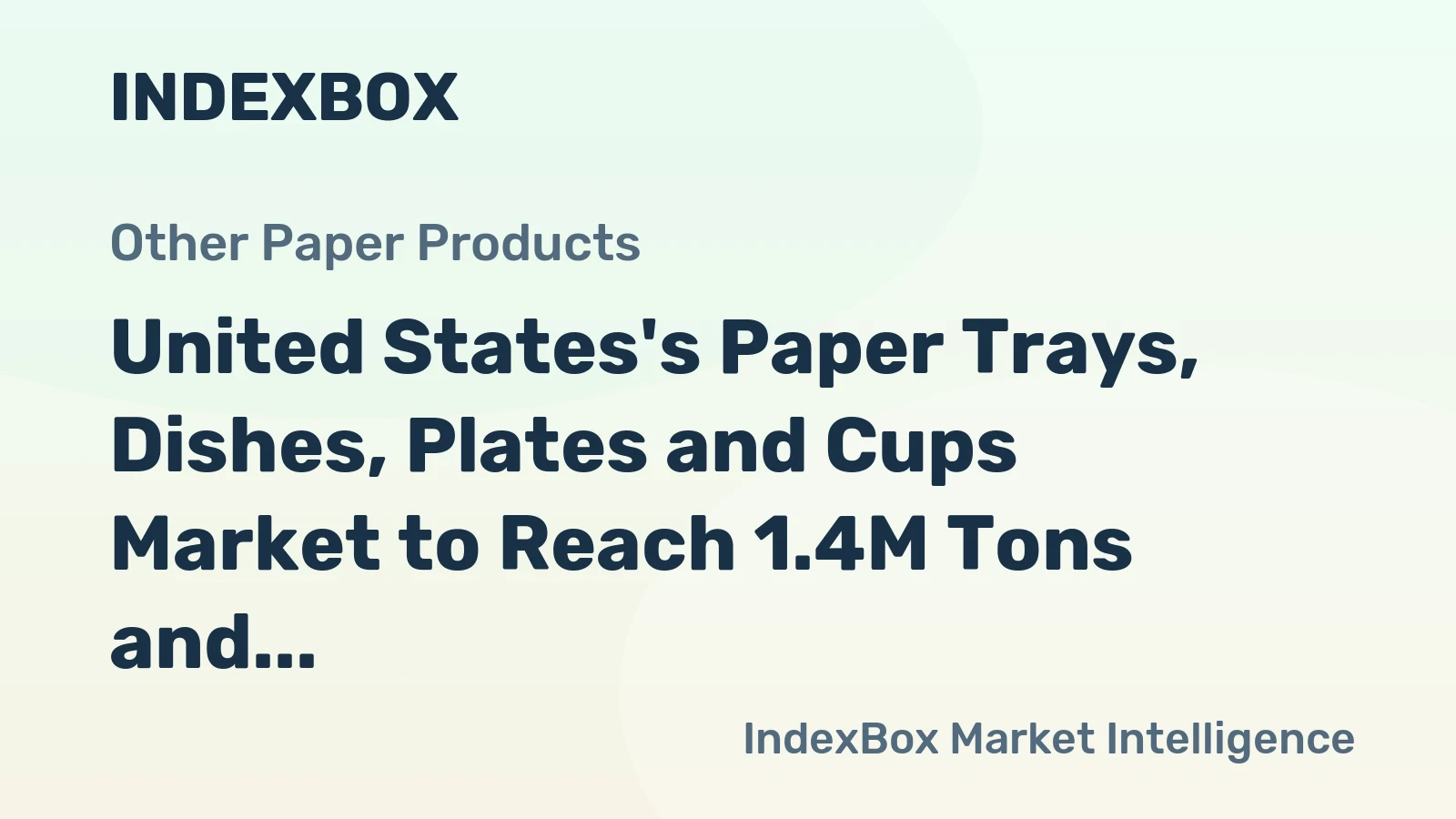 United States's Paper Trays, Dishes, Plates and Cups Market to Reach 1.4M Tons and $6.8B by 2035