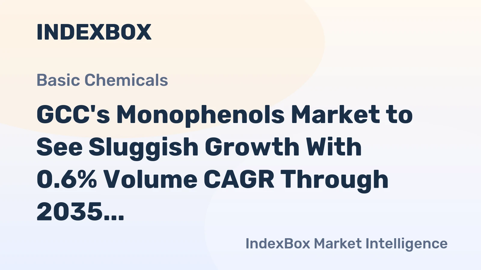 GCC's Monophenols Market to See Sluggish Growth With 0.6% Volume CAGR Through 2035