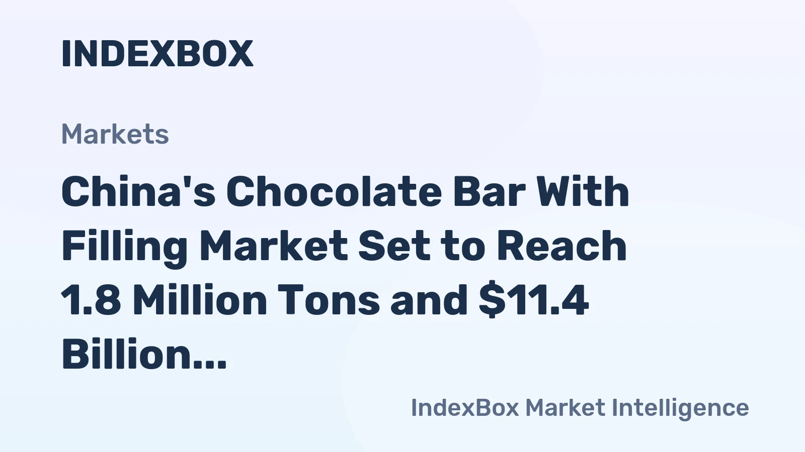 China's Chocolate Bar With Filling Market Set to Reach 1.8 Million Tons and $11.4 Billion by 2035