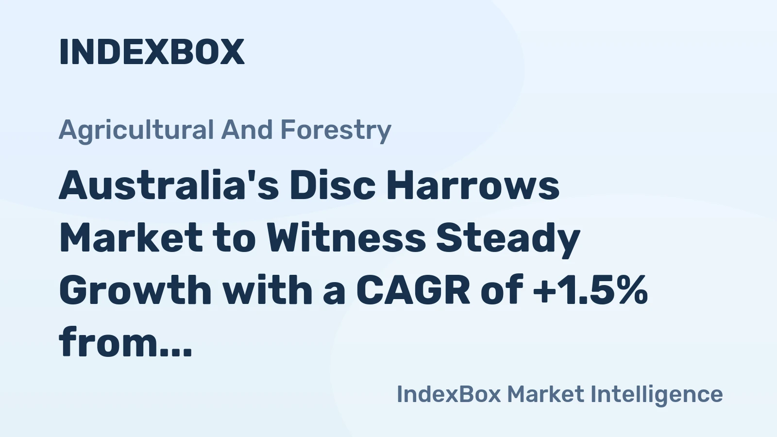 Australia's Disc Harrows Market to Witness Steady Growth with a CAGR of +1.5% from 2024 to 2035, Reaching $48M in Value by 2035