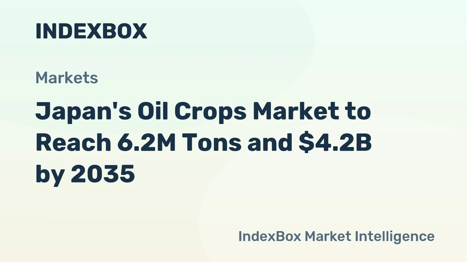 Japan's Oil Crops Market to Reach 6.2M Tons and $4.2B by 2035