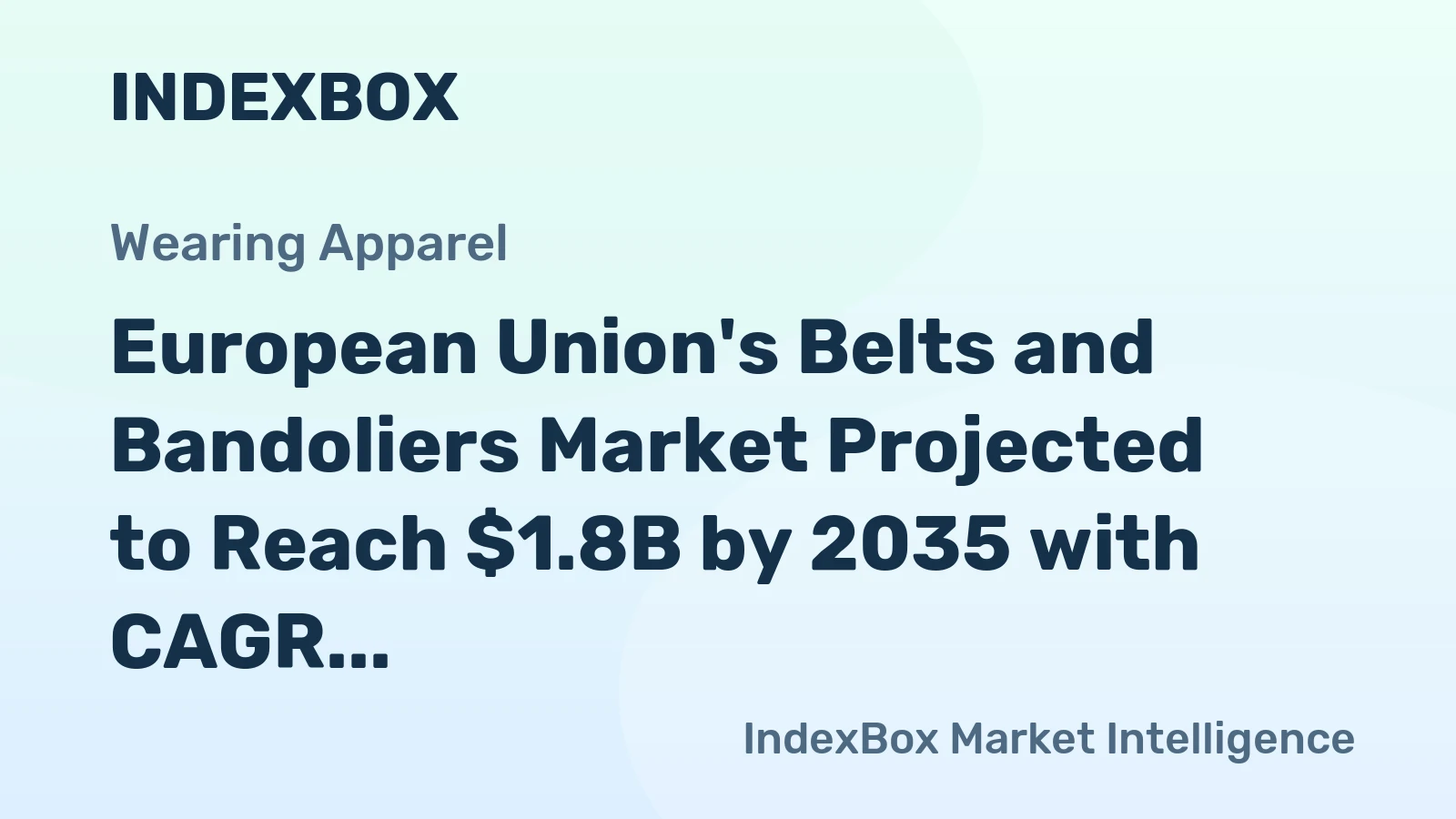 European Union's Belts and Bandoliers Market Projected to Reach $1.8B by 2035 with CAGR of +4.2%