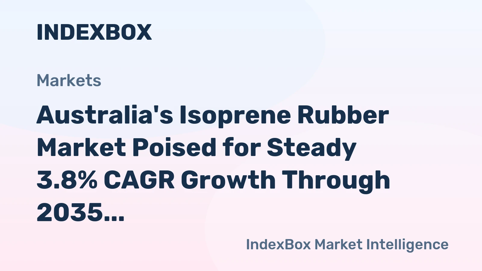 Australia's Isoprene Rubber Market Poised for Steady 3.8% CAGR Growth Through 2035