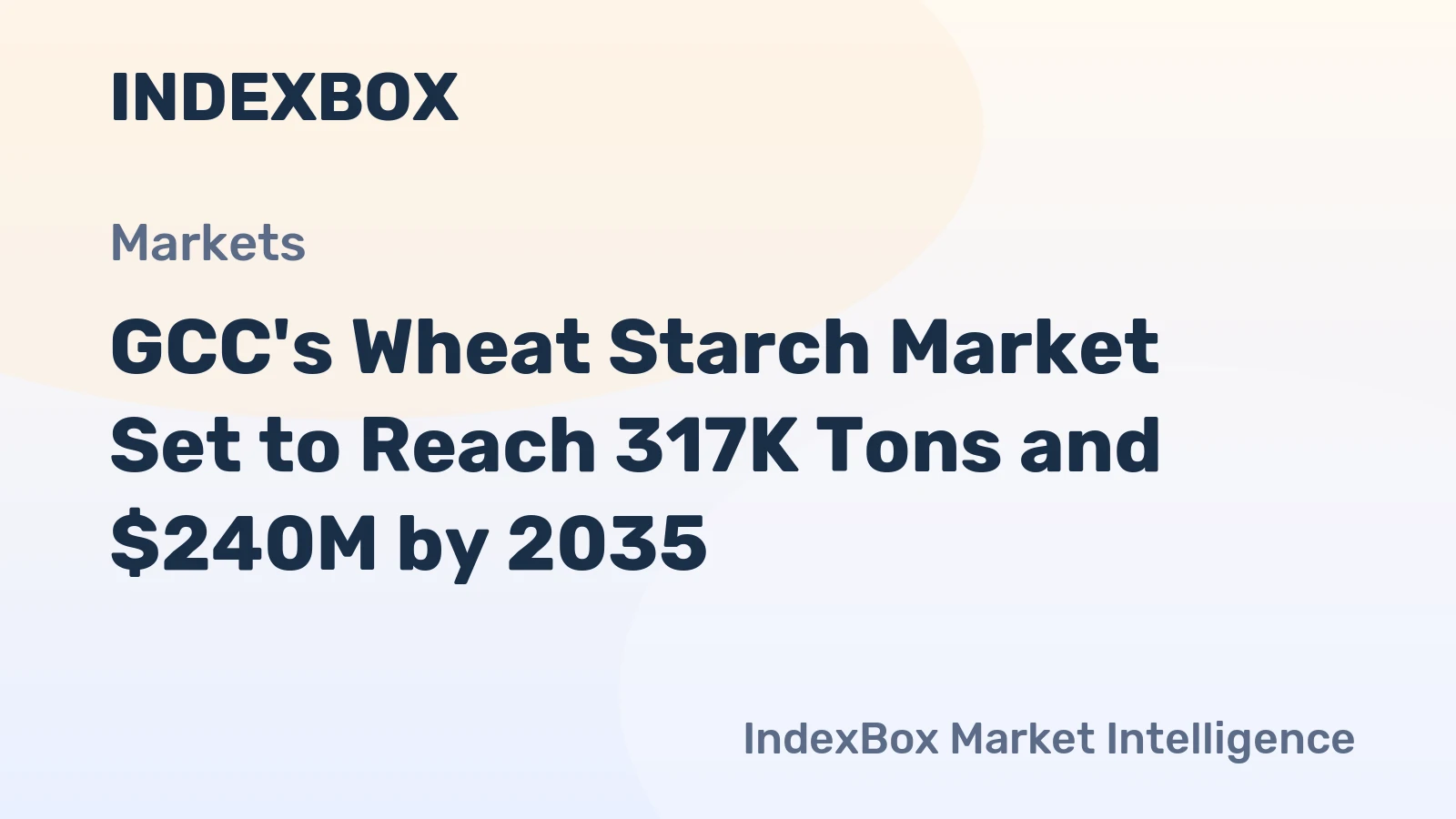 GCC's Wheat Starch Market Set to Reach 317K Tons and $240M by 2035