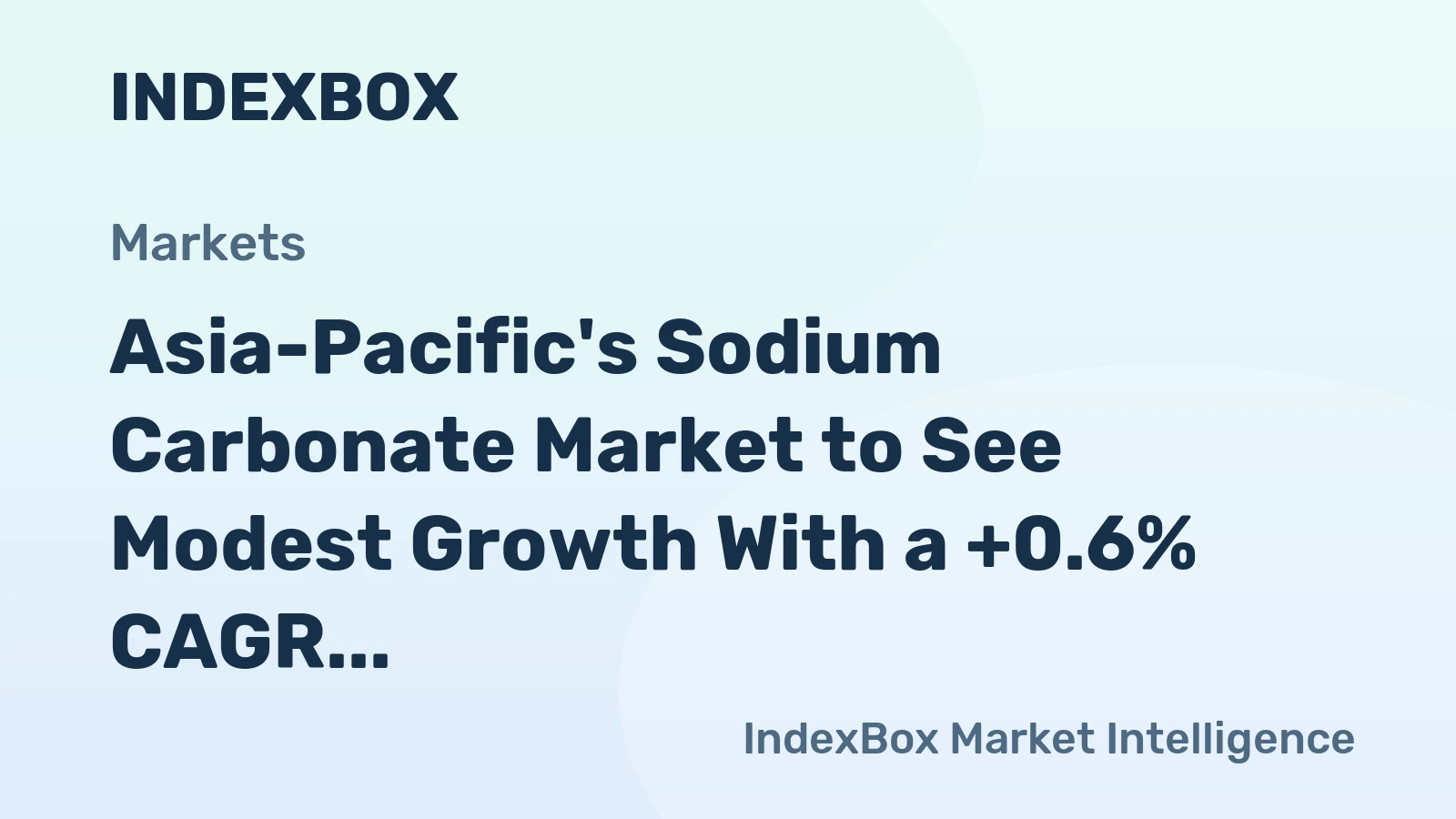 Asia-Pacific's Sodium Carbonate Market to See Modest Growth With a +0.6% CAGR Through 2035