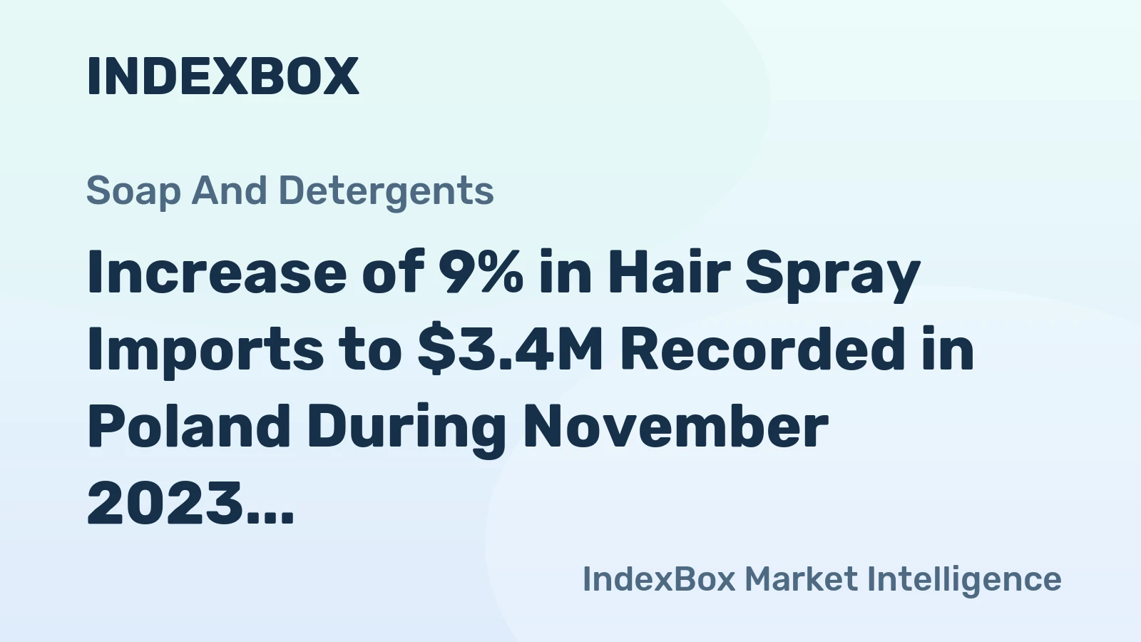 Increase of 9% in Hair Spray Imports to $3.4M Recorded in Poland During November 2023