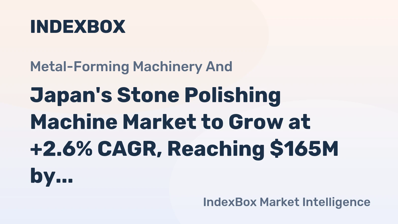 Japan's Stone Polishing Machine Market to Grow at +2.6% CAGR, Reaching $165M by 2035
