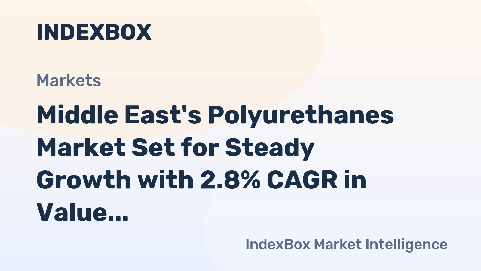Middle East's Polyurethanes Market Set for Steady Growth with 2.8% CAGR in Value Through 2035