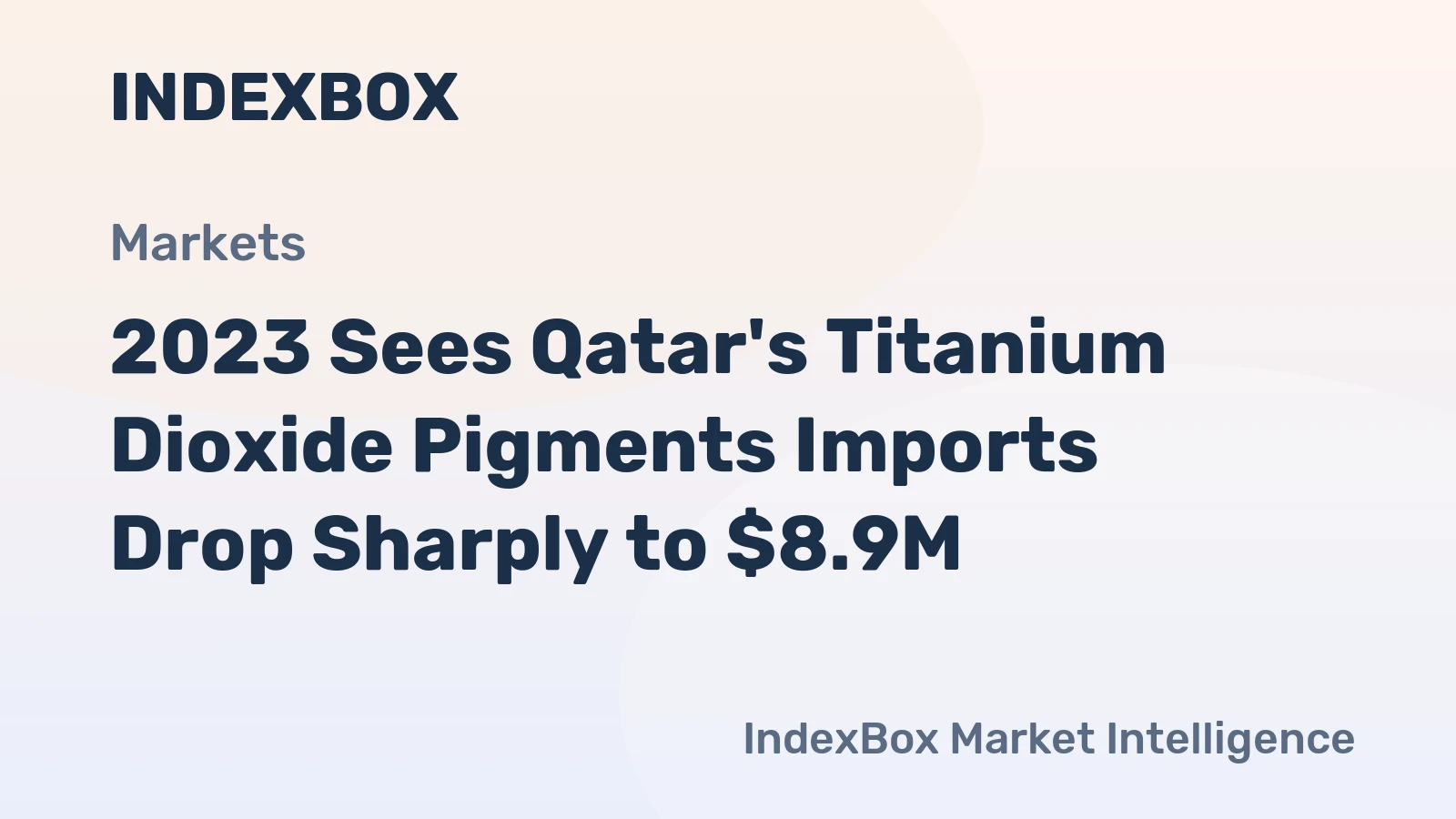 2023 Sees Qatar's Titanium Dioxide Pigments Imports Drop Sharply to $8.9M