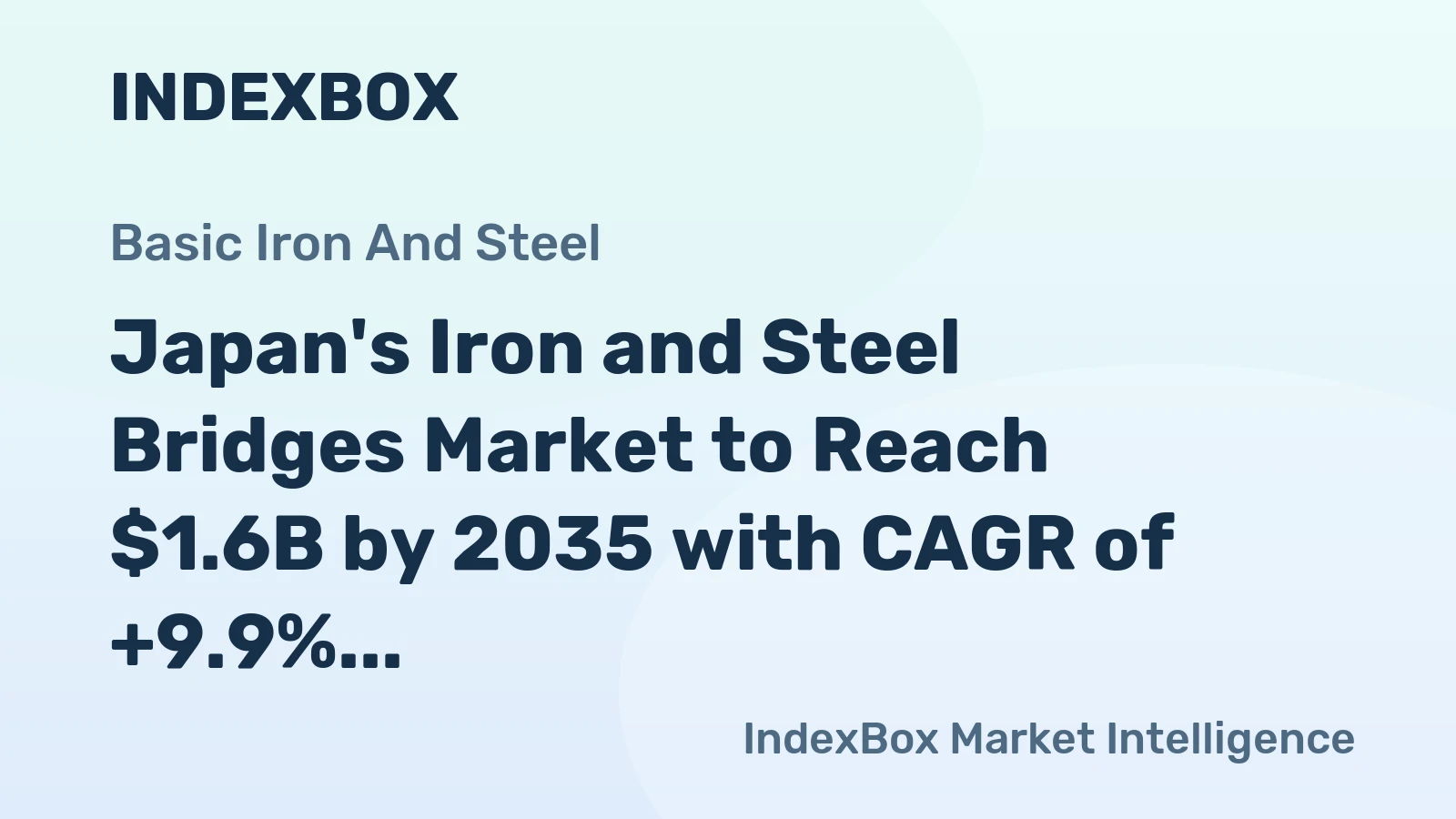 Japan's Iron and Steel Bridges Market to Reach $1.6B by 2035 with CAGR of +9.9%