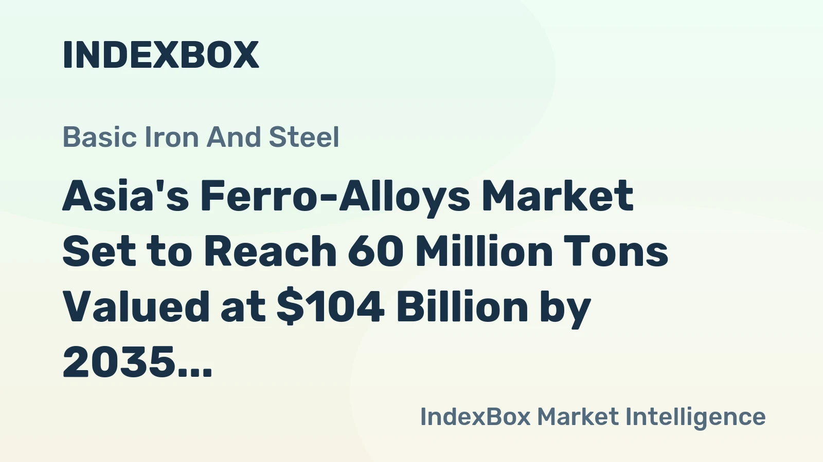 Asia's Ferro-Alloys Market Set to Reach 60 Million Tons Valued at $104 Billion by 2035