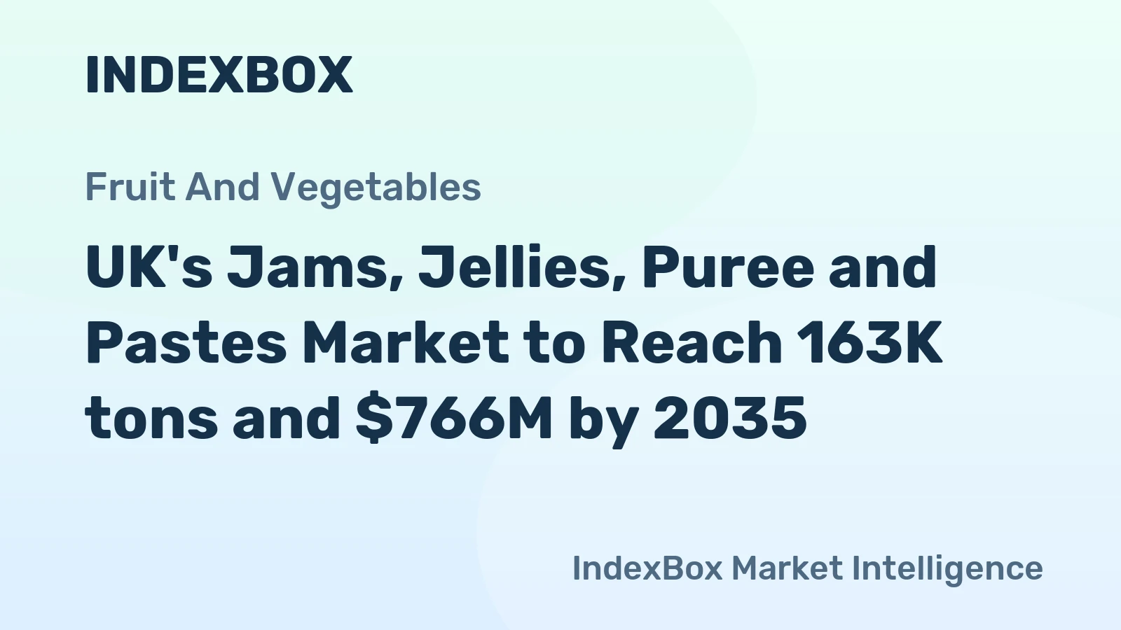 UK's Jams, Jellies, Puree and Pastes Market to Reach 163K tons and $766M by 2035