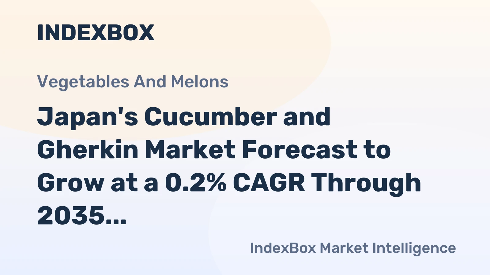 Japan's Cucumber and Gherkin Market Forecast to Grow at a 0.2% CAGR Through 2035