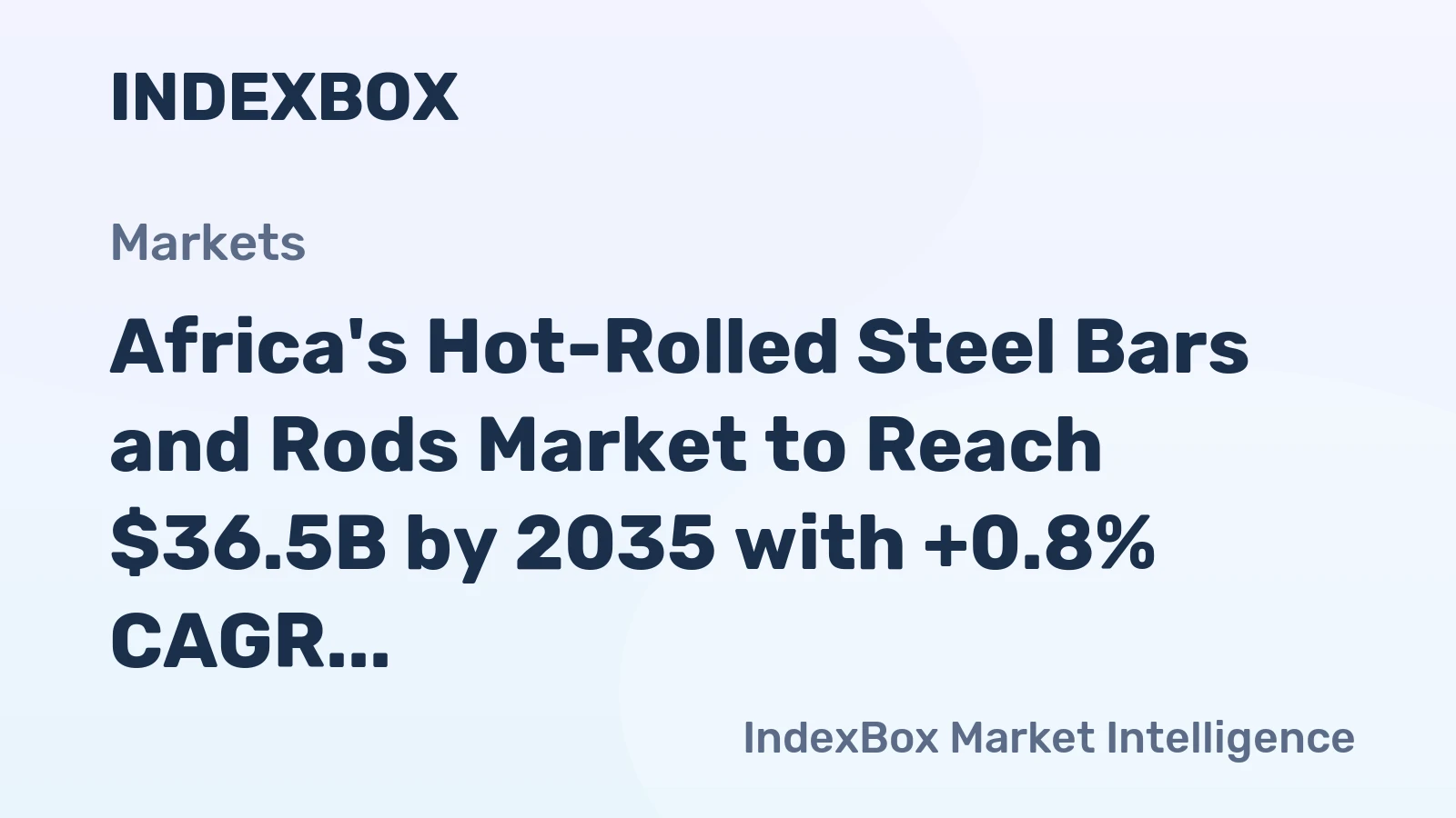 Africa's Hot-Rolled Steel Bars and Rods Market to Reach $36.5B by 2035 with +0.8% CAGR