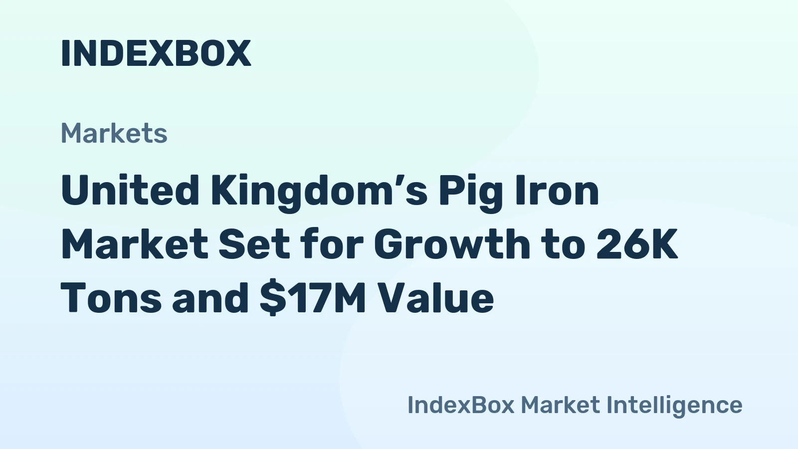 United Kingdom’s Pig Iron Market Set for Growth to 26K Tons and $17M Value