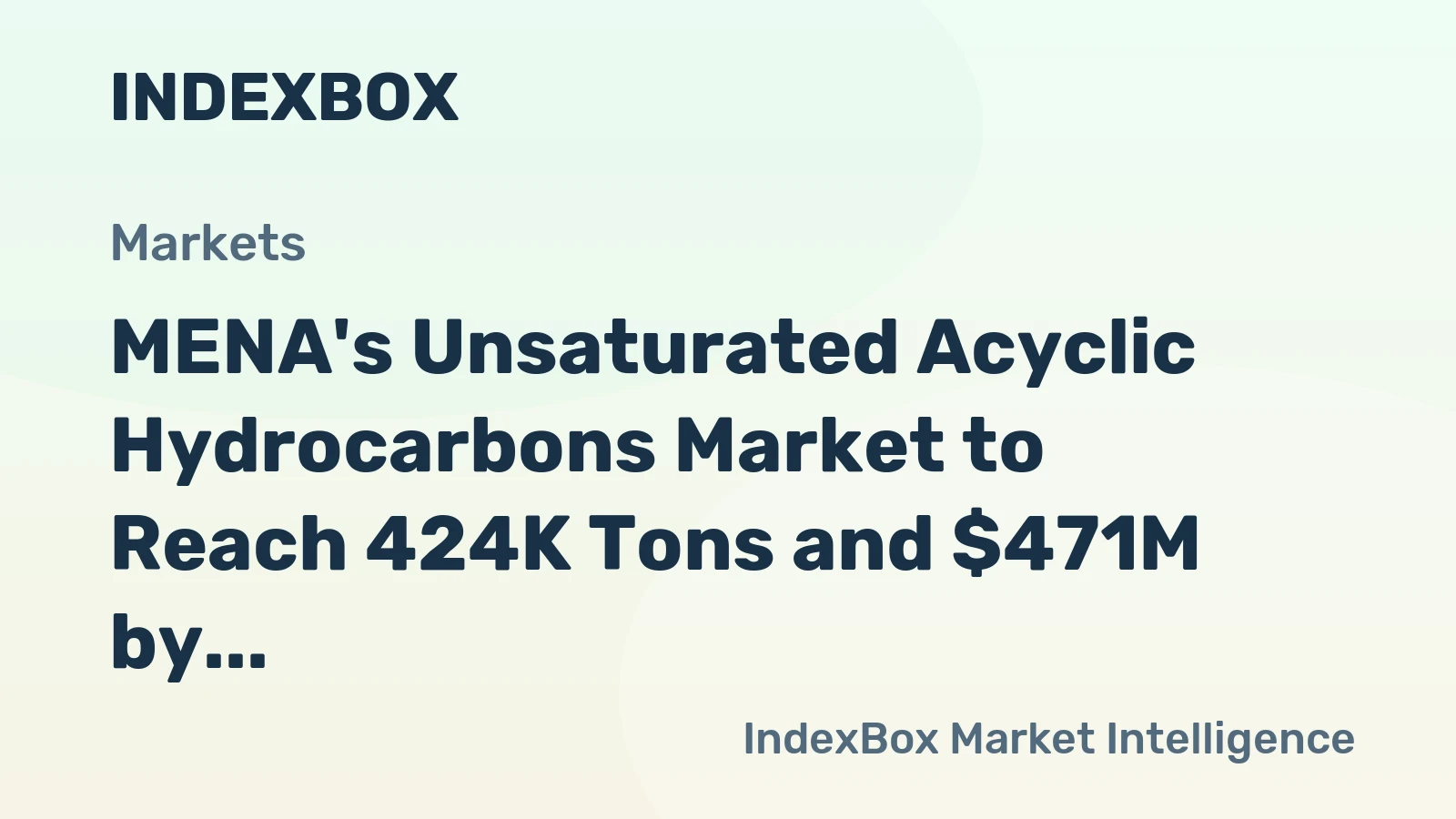 MENA's Unsaturated Acyclic Hydrocarbons Market to Reach 424K Tons and $471M by 2035