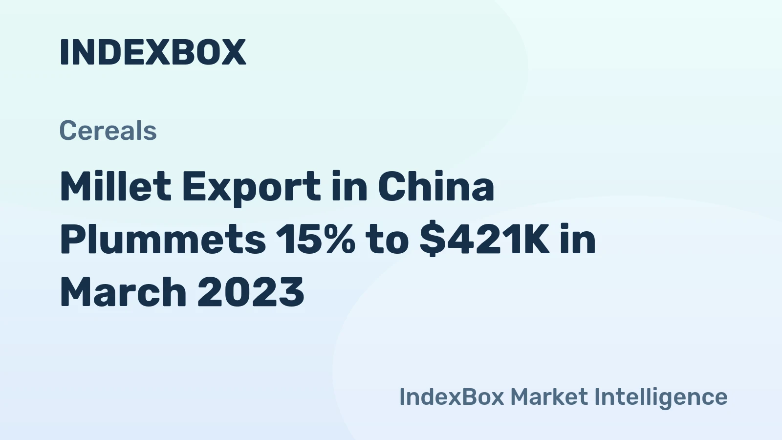 Millet Export in China Plummets 15% to $421K in March 2023