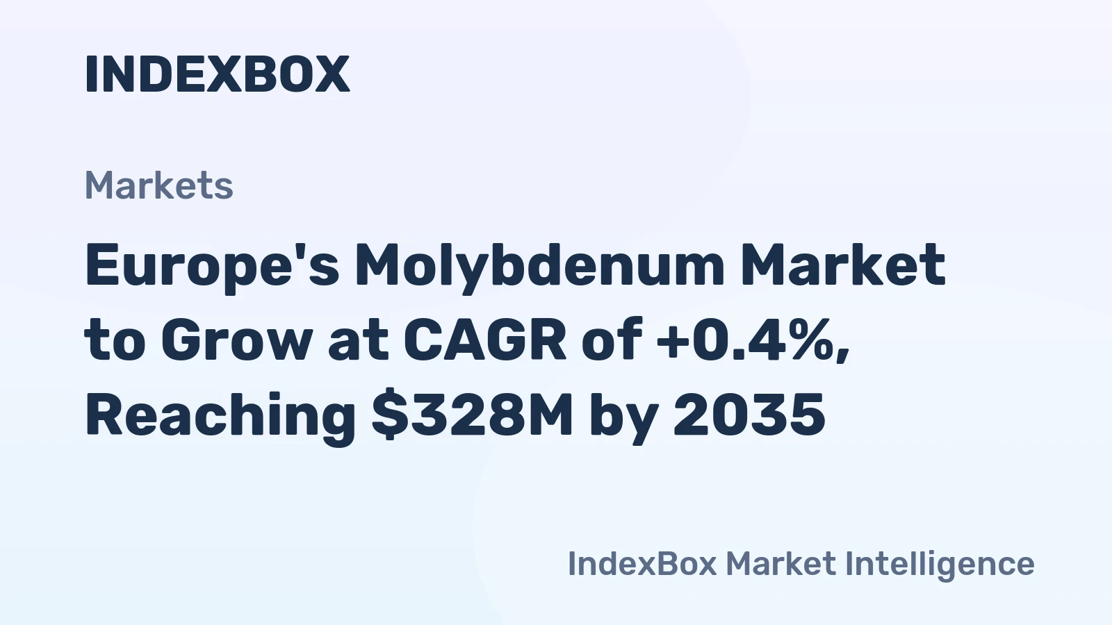 Europe's Molybdenum Market to Grow at CAGR of +0.4%, Reaching $328M by 2035